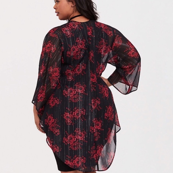 torrid | Tops | Torrid Floral Shirttail Flowy Kimono Duster 34 24 26 ...